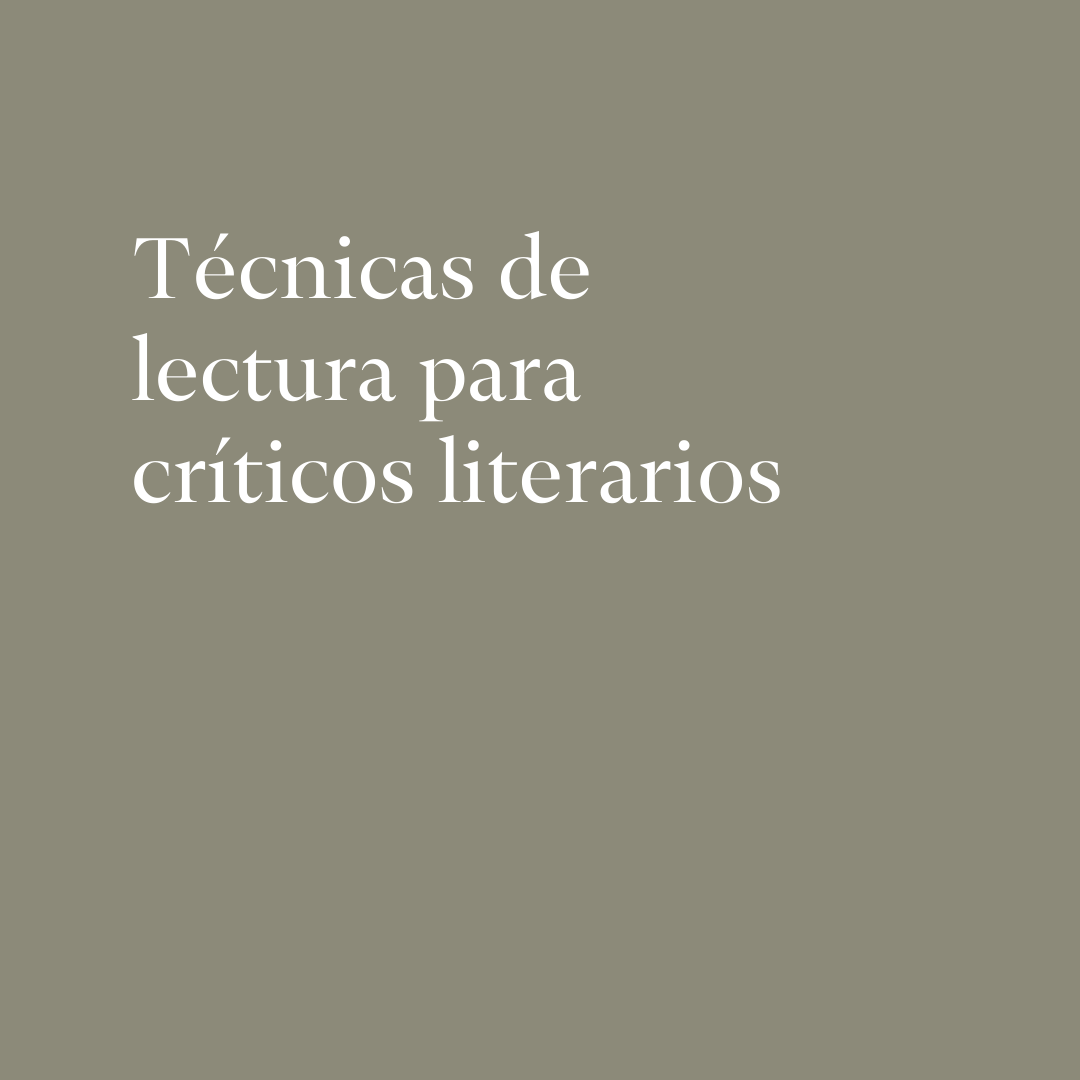 Técnicas de lectura para críticos literarios - Sinjania